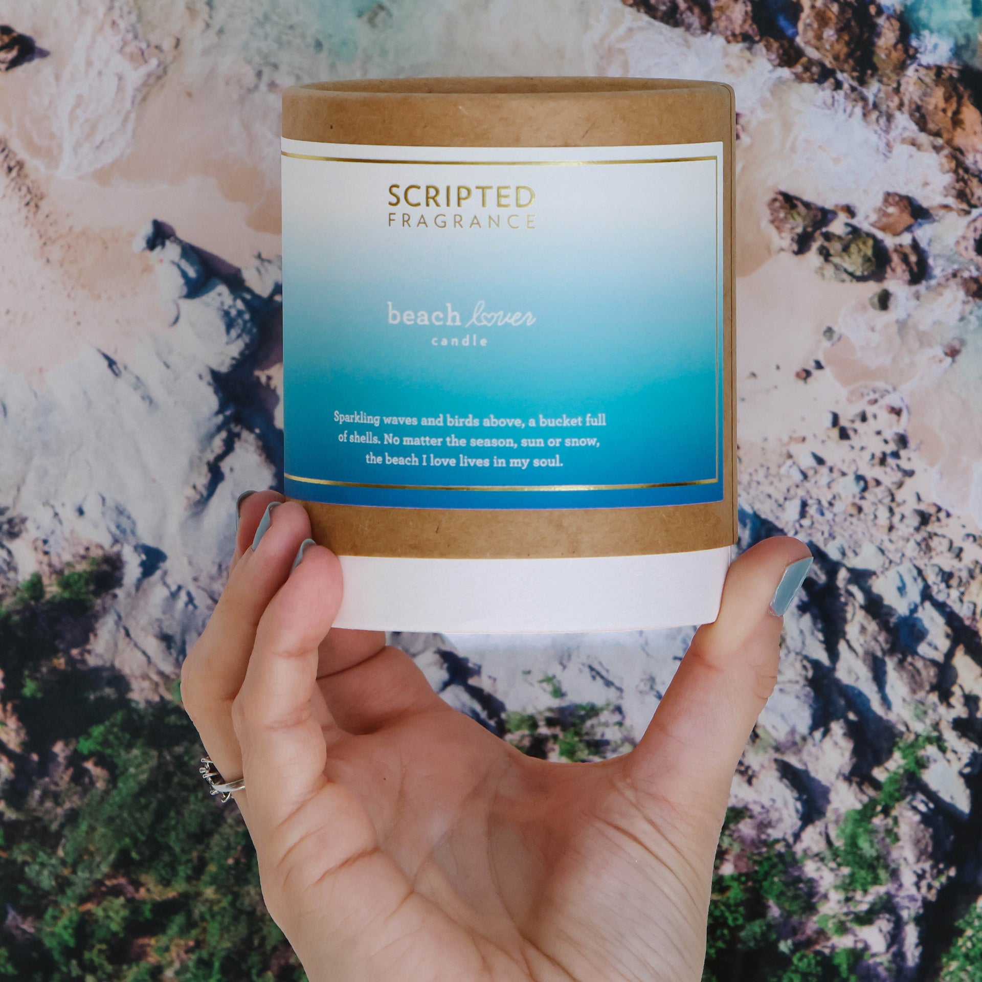 Beach Lover Candle – Coastal Soy Candle in Reusable Glass – Scripted ...